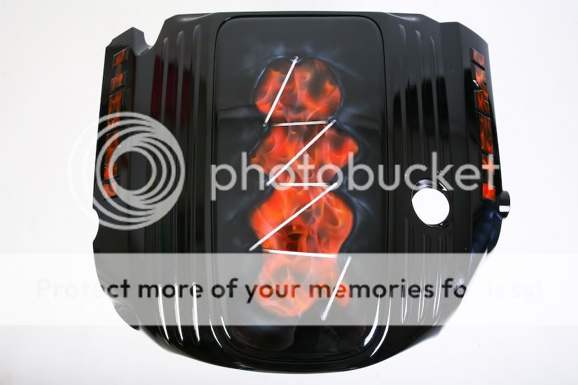 F.S. Airbrushed Custom True Fire HEMI engine cover | LX Forums Forum