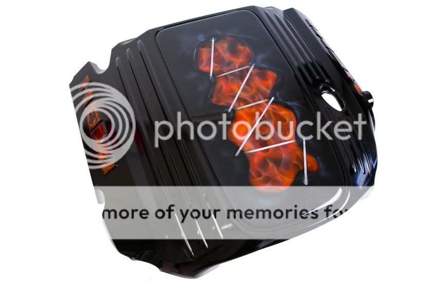 F.S. Airbrushed Custom True Fire HEMI engine cover | LX Forums Forum